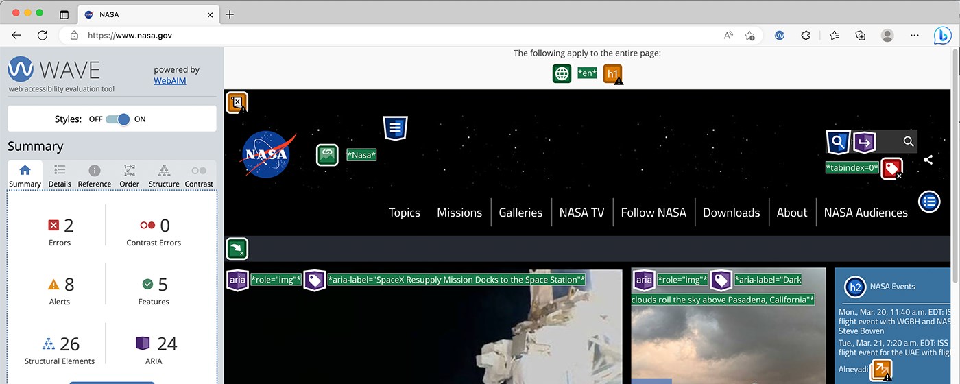 WAVE Evaluation Tool: Web Accessibility Checker