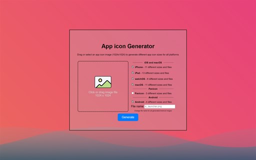 App Icon Sizes Generator - Edge add-on