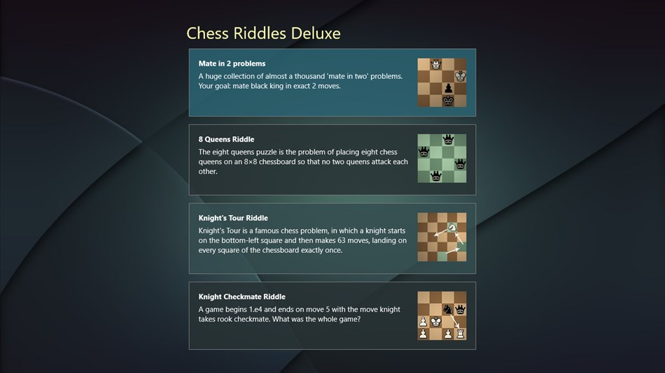 Chess Riddles Deluxe (by Nektarios Giannoulis) - (Windows Games) — AppAgg