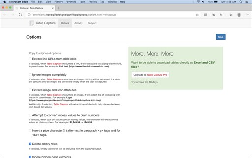Table Capture - Export HTML Tables to Excel & Sheets