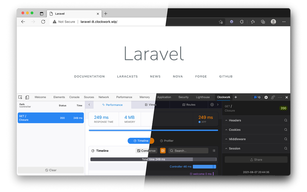 Clockwork - PHP Dev Tools Browser Extension
