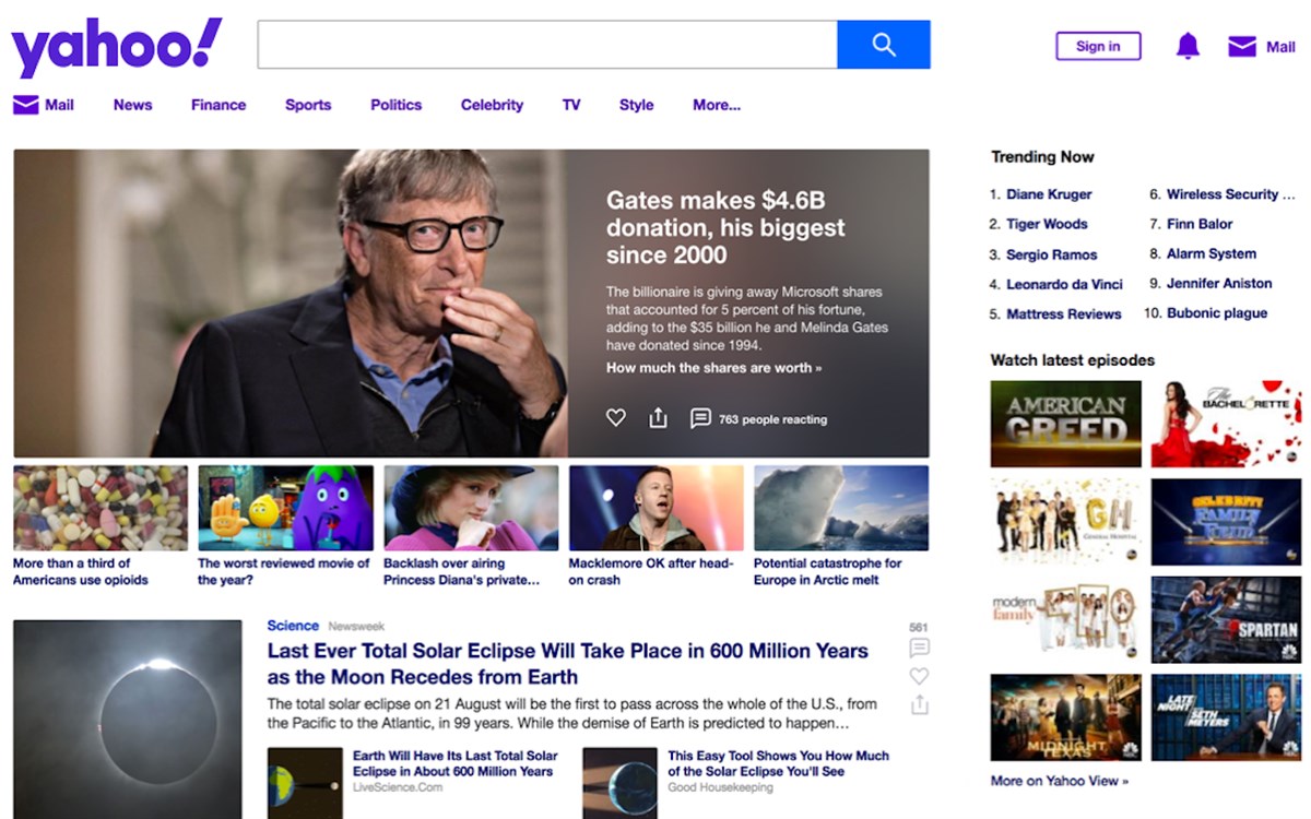 Yahoo Homepage Extension - Daily Top Headlines