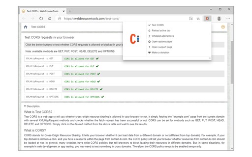 Allow CORS: Access-Control-Allow-Origin Extension
