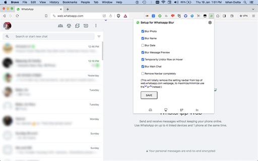 WA Blur - Private WhatsApp™ Chat Blur Tool