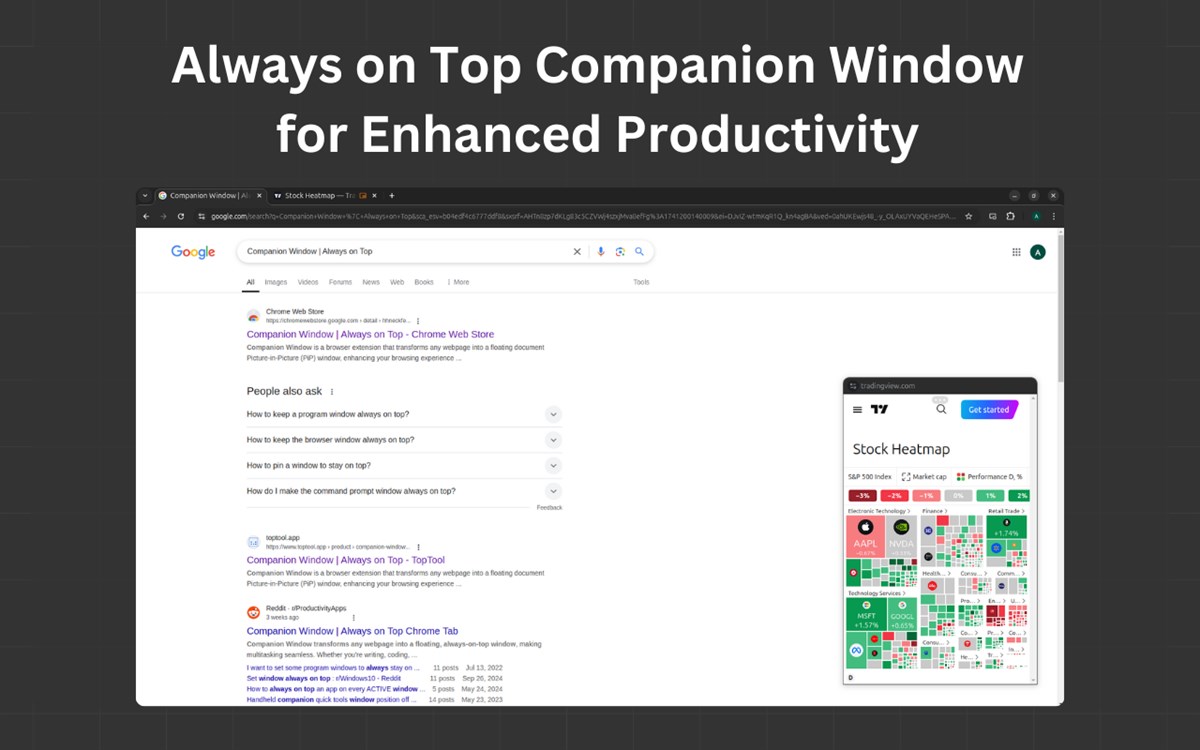 Companion Window | Always on Top Webpage Floating Window