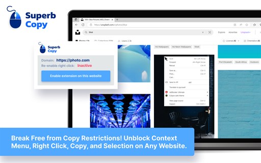 Superb Copy: Unblock Right Click & Copy Anywhere
