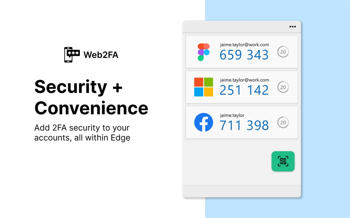 Web2FA Authenticator: Secure 2FA Codes in Edge