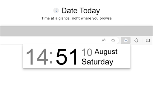 Date Today for Edge – Clock & Date in Toolbar