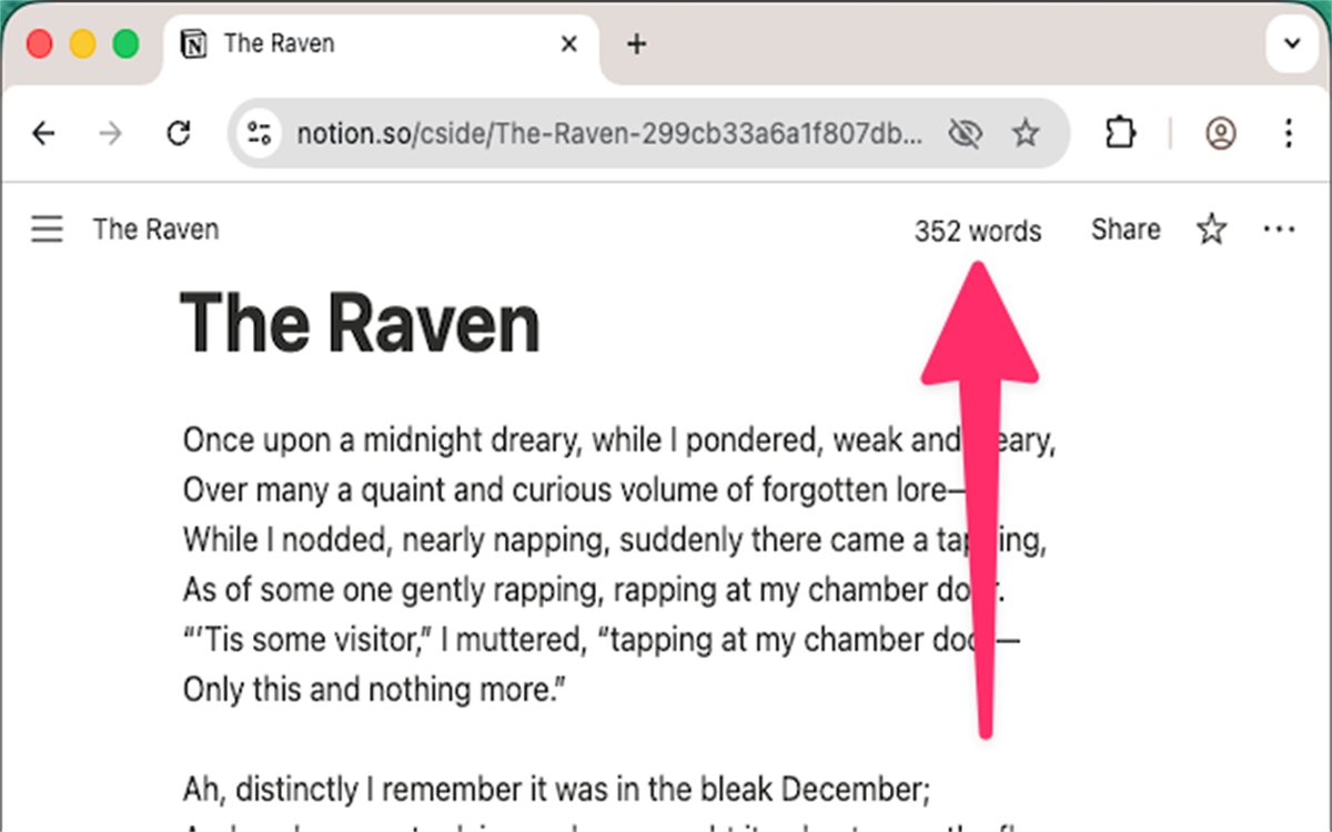 Notion Word Counter - Edge add-on