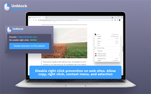 Unblock Right Click - Enable Copy & Context Menu