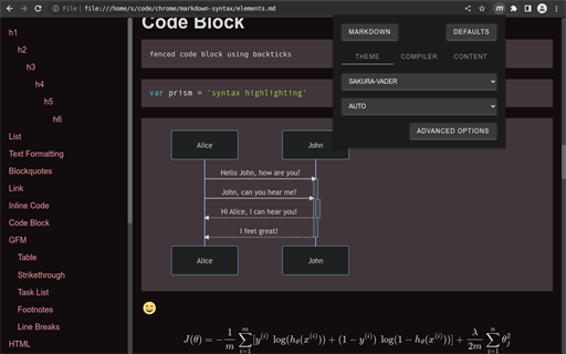 Markdown Viewer - Dark Mode & Advanced Markdown Support