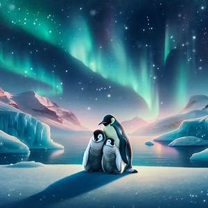 Penguin Family Under Aurora - Microsoft Edge Addons