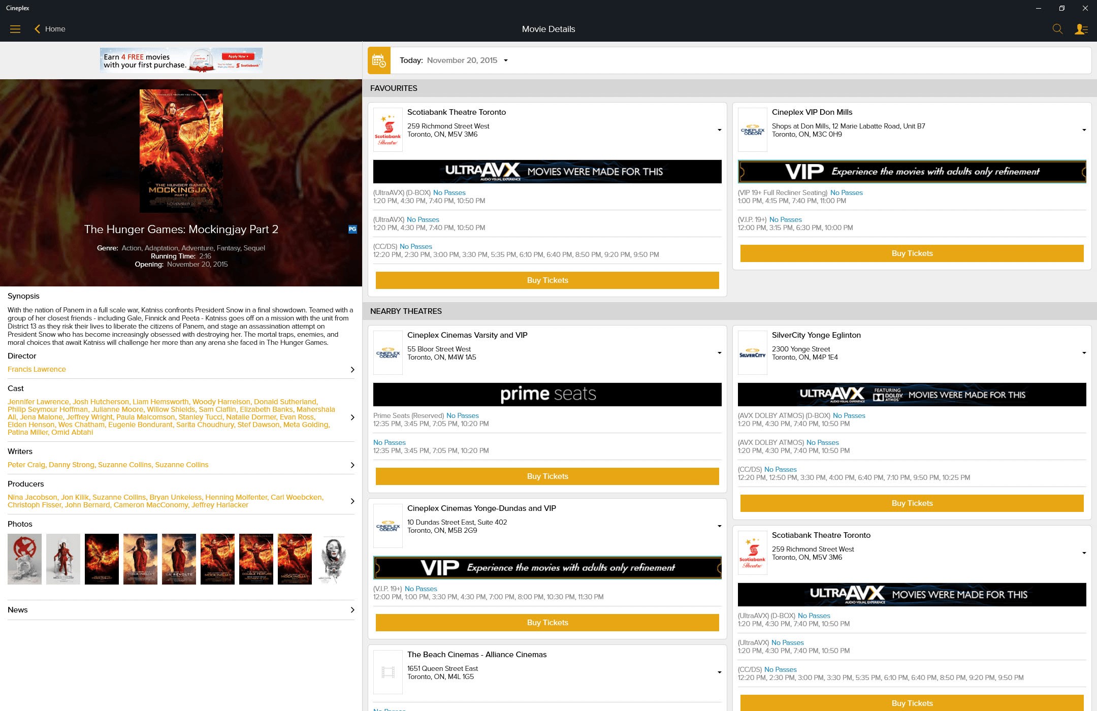 Canada's Cineplex Entertainment app now a Universal Windows App