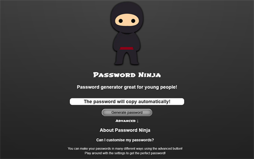 Password Ninja - Password Generator for Young People