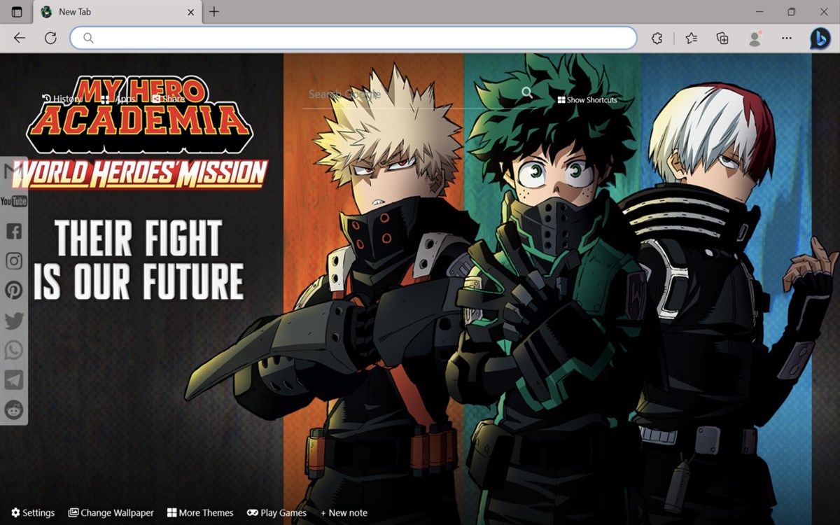 My Hero Academia World Heroes Mission New Tab