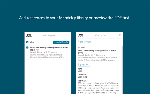 Mendeley Web Importer - Import References & PDFs Fast