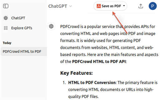 ChatGPT to PDF by PDFCrowd - Save Chats as PDFs