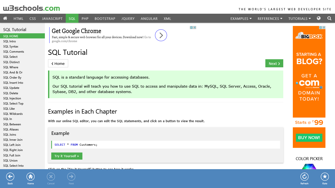 W3-Schools for Windows 10