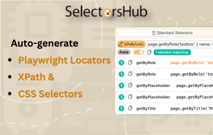 SelectorsHub: Auto Playwright Locators & XPath