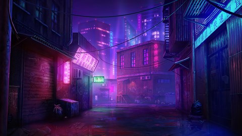 Buy AAA Dynamic Scenes - Neon Metropolis Alley Dynamic Scene | Xbox