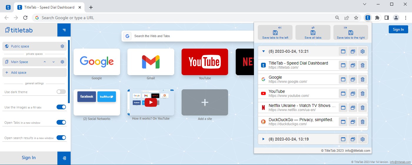 TitleTab - Speed Dial Dashboard - Edge 부가 기능