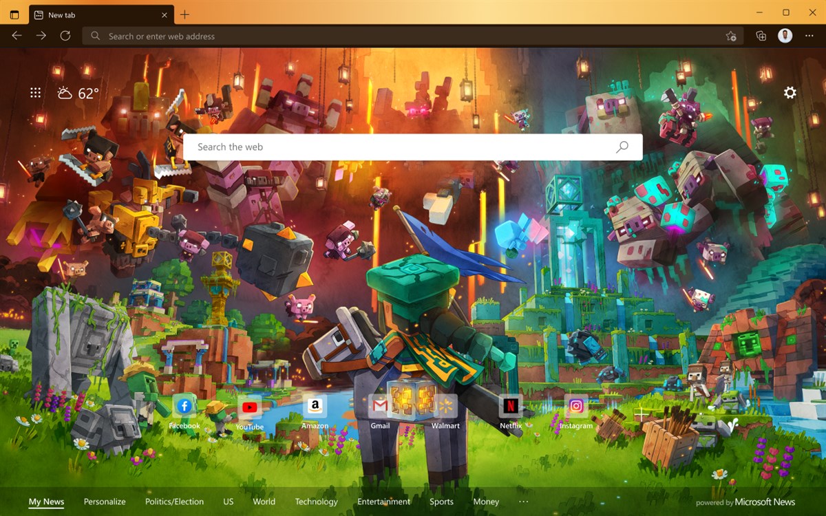 Minecraft Legends – The Arrival: Edge Browser Theme