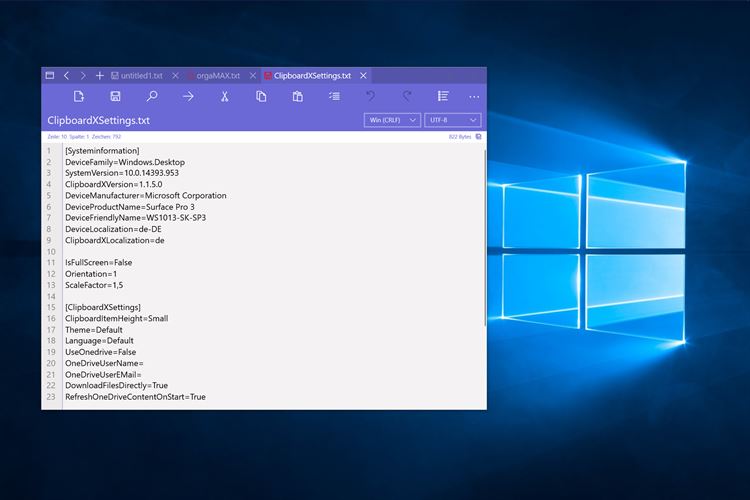 NotepadX for Windows10 (UWP, Windows App) - k-edv.com
