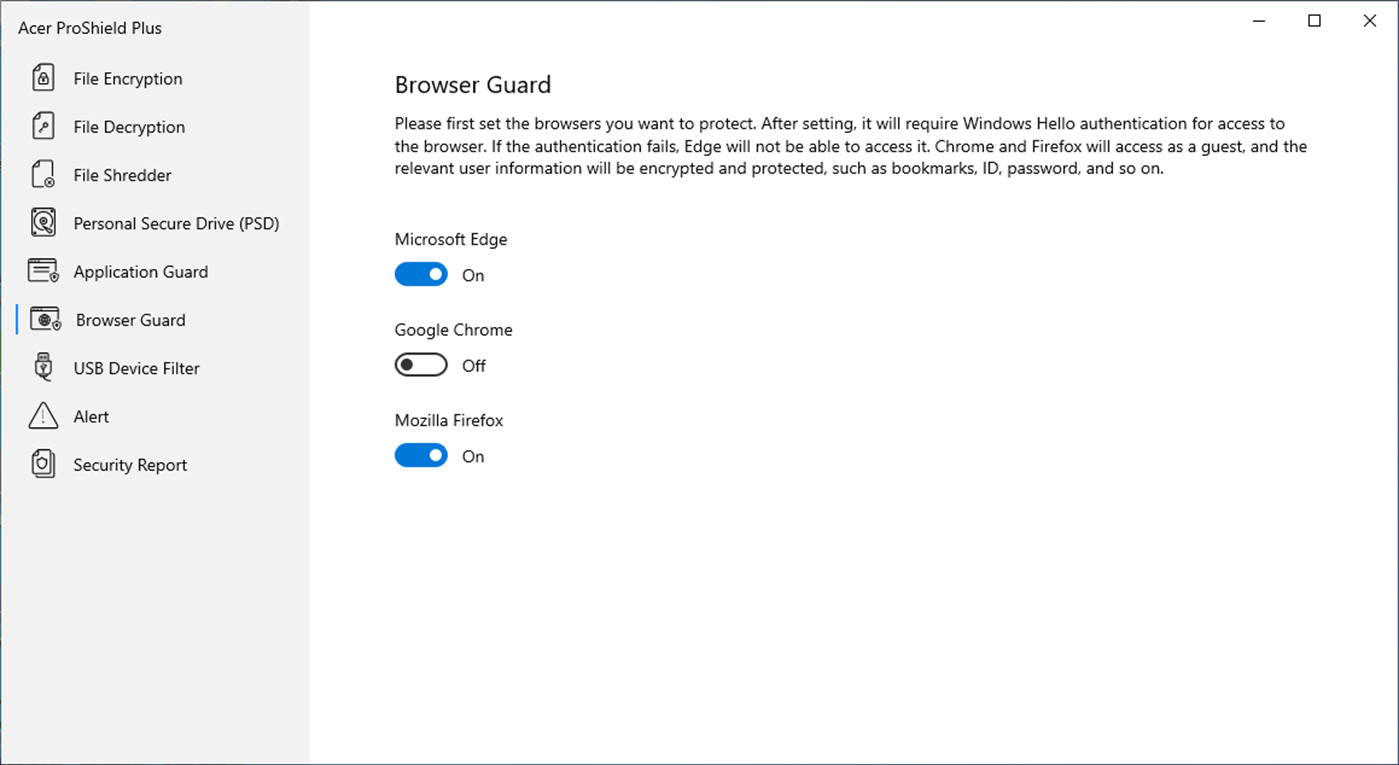 Acer ProShield Plus (by Insyde Software Corp.) - (Windows Apps) — AppAgg