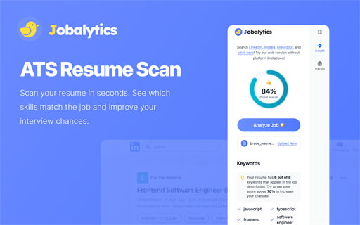 Jobalytics: ATS Resume Checker & Tracker