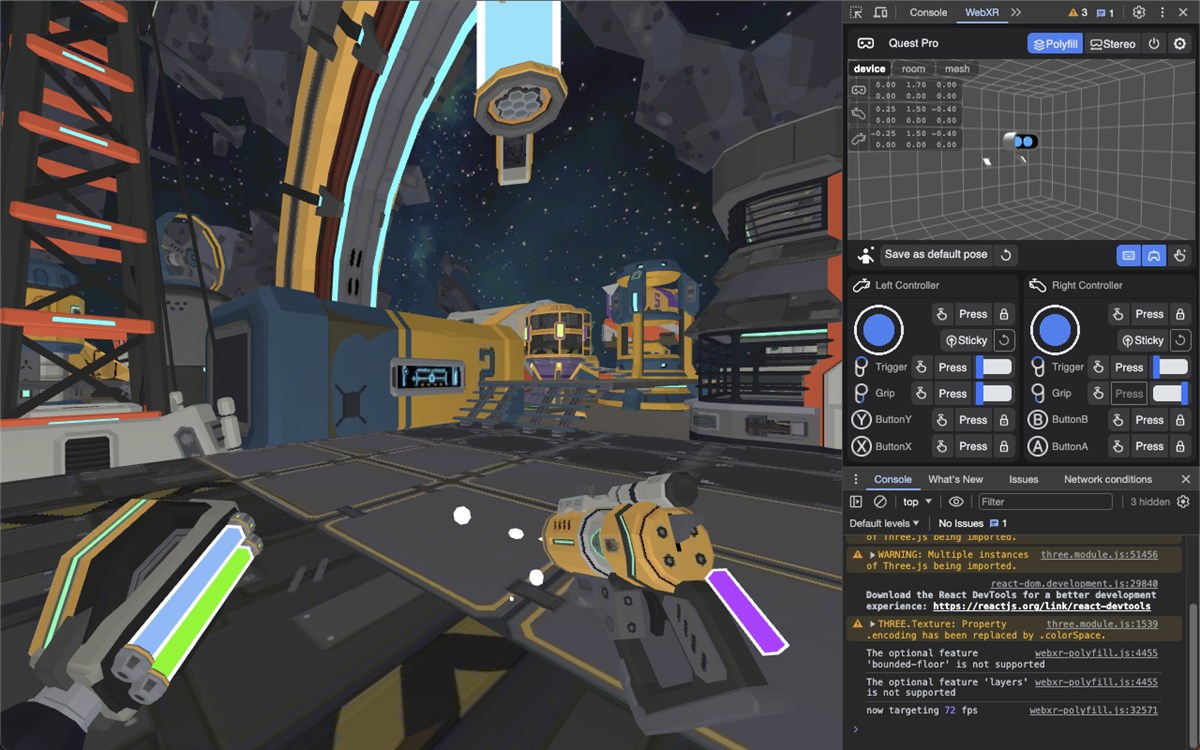 Immersive Web Emulator: Meta Quest WebXR Testing
