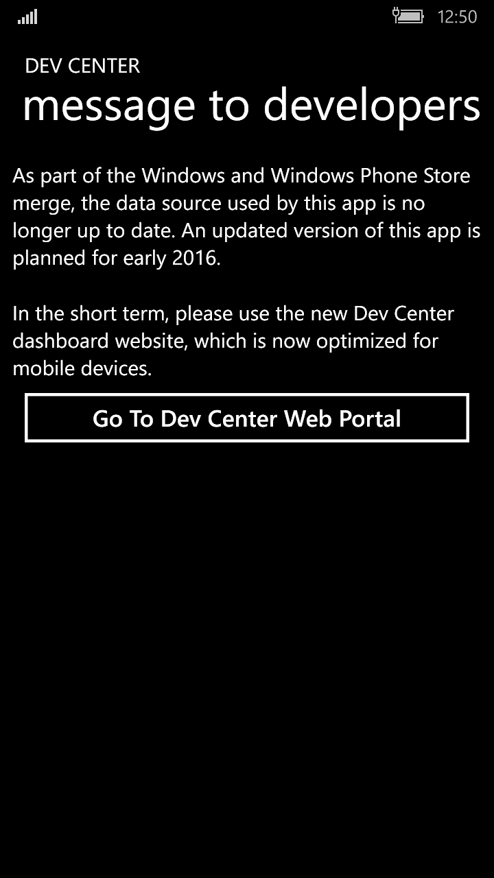 Dev Center App für Windows Phone eingestellt, Windows 10 Version erst ...