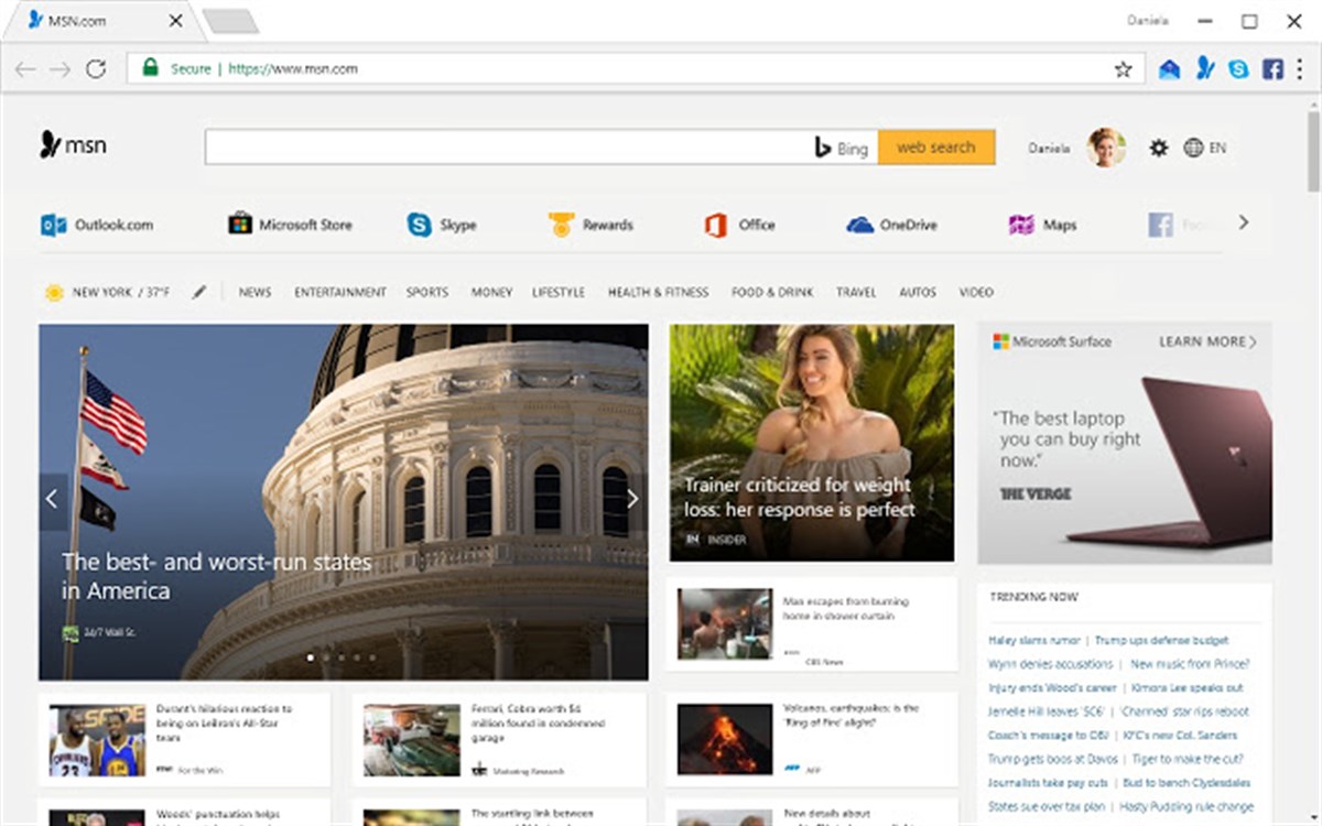 MSN & Bing Homepage Extension