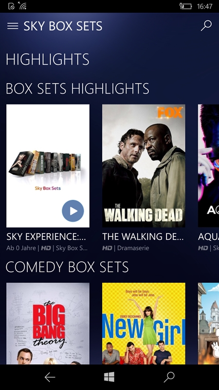 Sky Go Universal-App für Windows 10 Mobile veröffentlicht