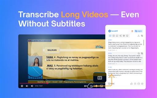 NoteGPT: AI YouTube Transcript & Summary Tool