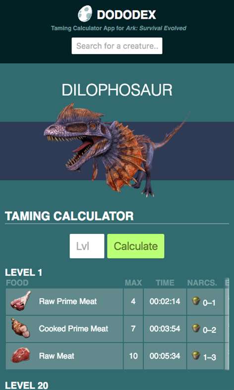 Ark Taming Calculator Volumeofficial