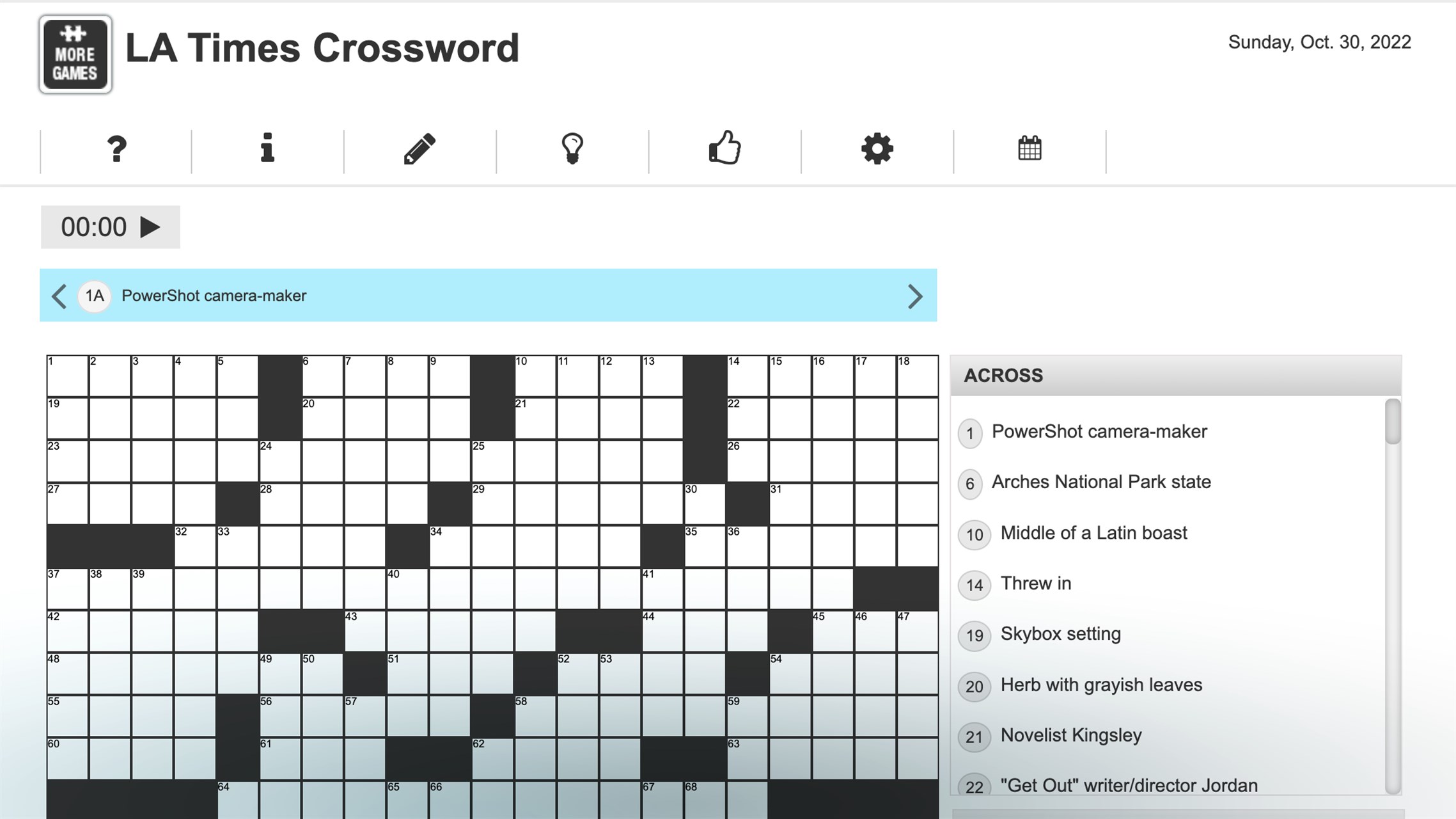 La times daily crossword store