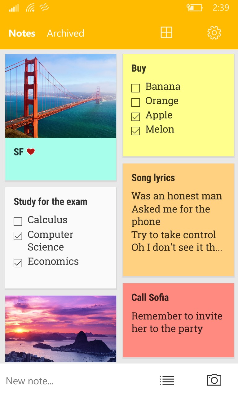Flat Notes for Windows 10