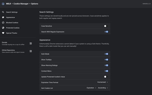 MILK — Modern Cookie Manager for Chrome