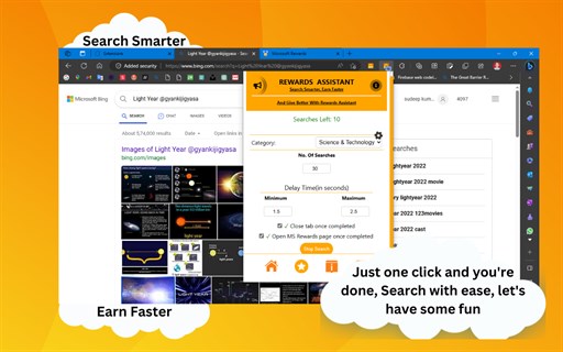 Rewards Assistant - Automate Bing searches for Rewards points