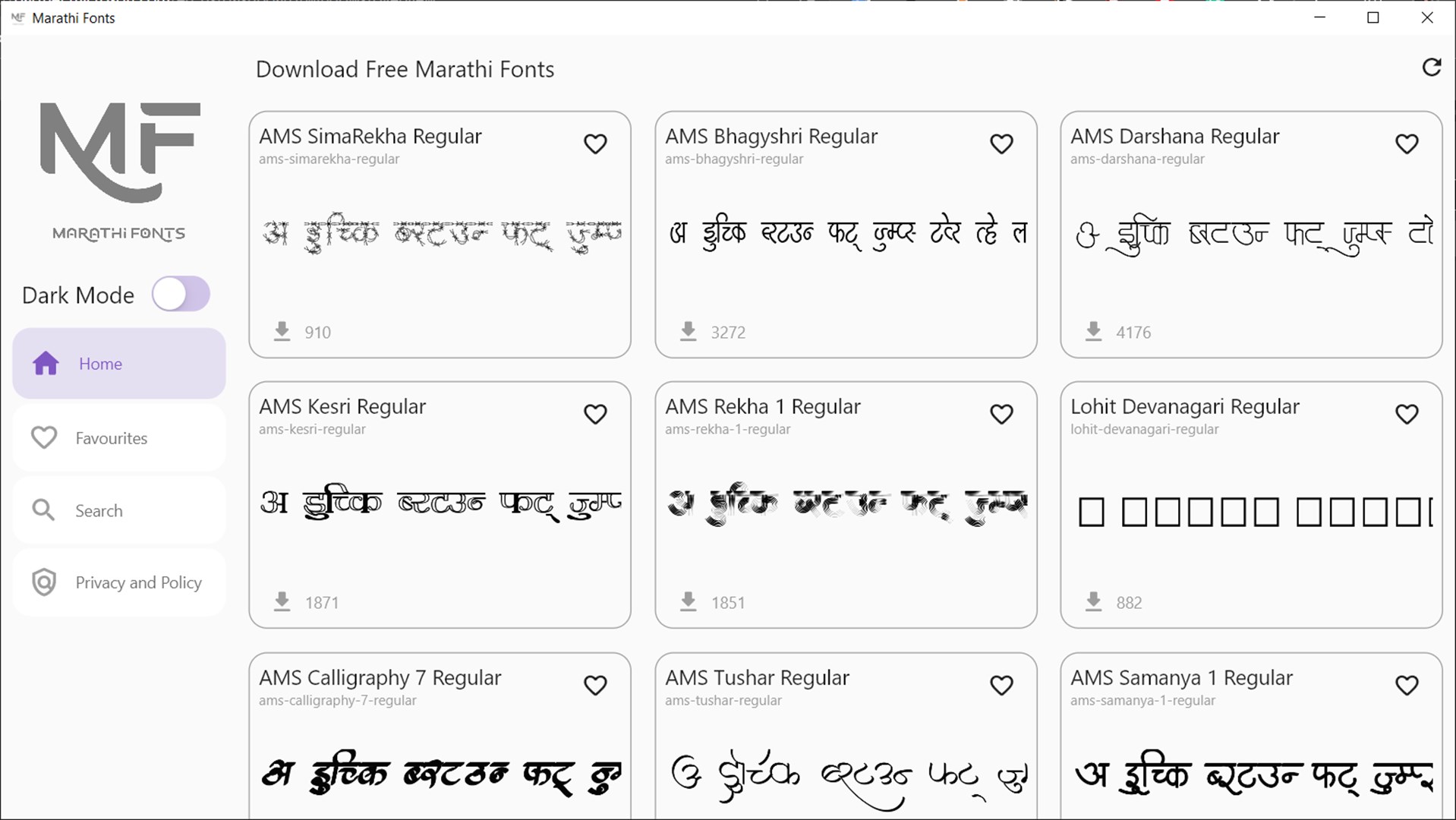Marathi Calligraphy Fonts