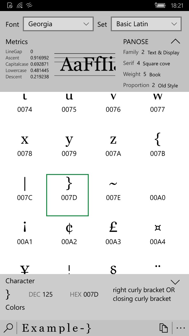 Character Map Windows 10