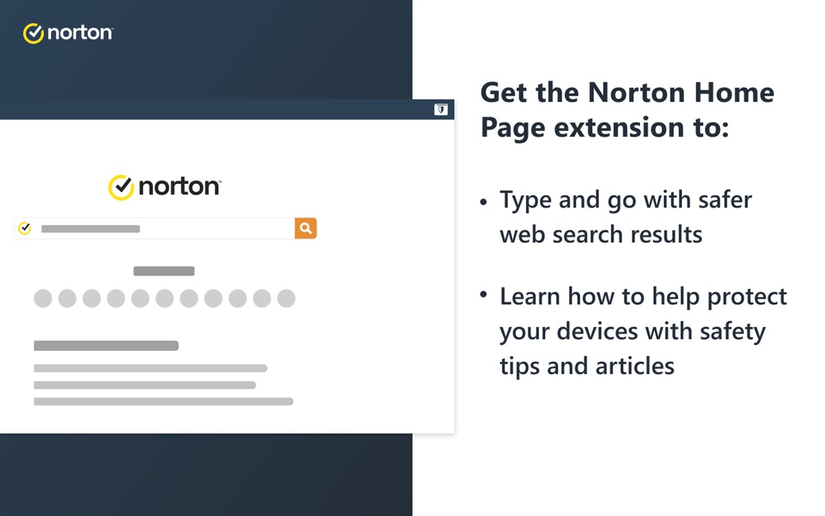 Norton Home Page for Safe Browsing on Edge