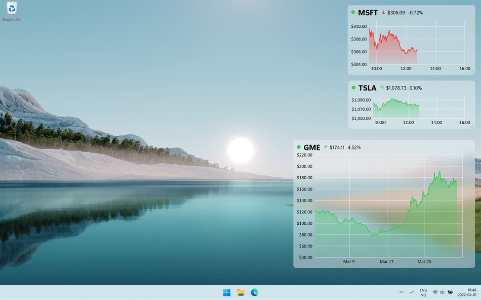 Stock Desktop Widget (by Konfluent AS) - (Windows Apps) — AppAgg