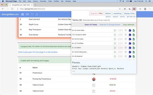 Table Capture - Export HTML Tables to Excel & Sheets