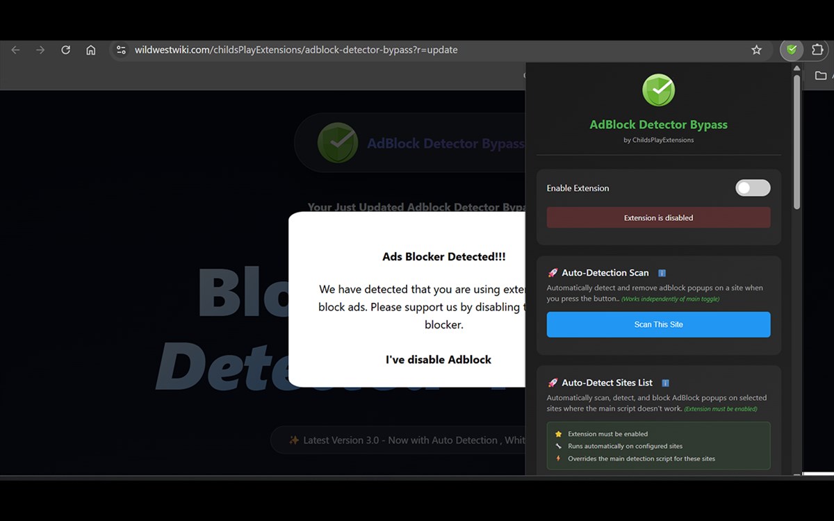 AdBlock Detector Bypass by CPE