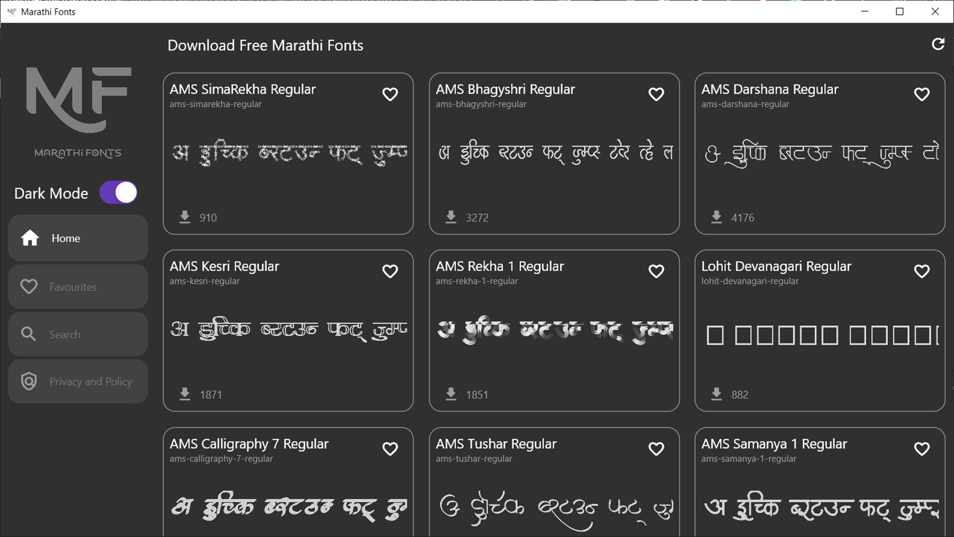 Marathi Calligraphy Fonts