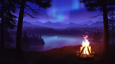 Buy AAA Dynamic Scenes - Aurora Lake Campfire Dynamic Scene | Xbox