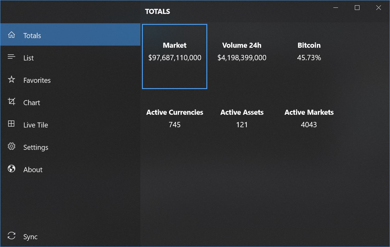 Coinmarketcap for Windows 10