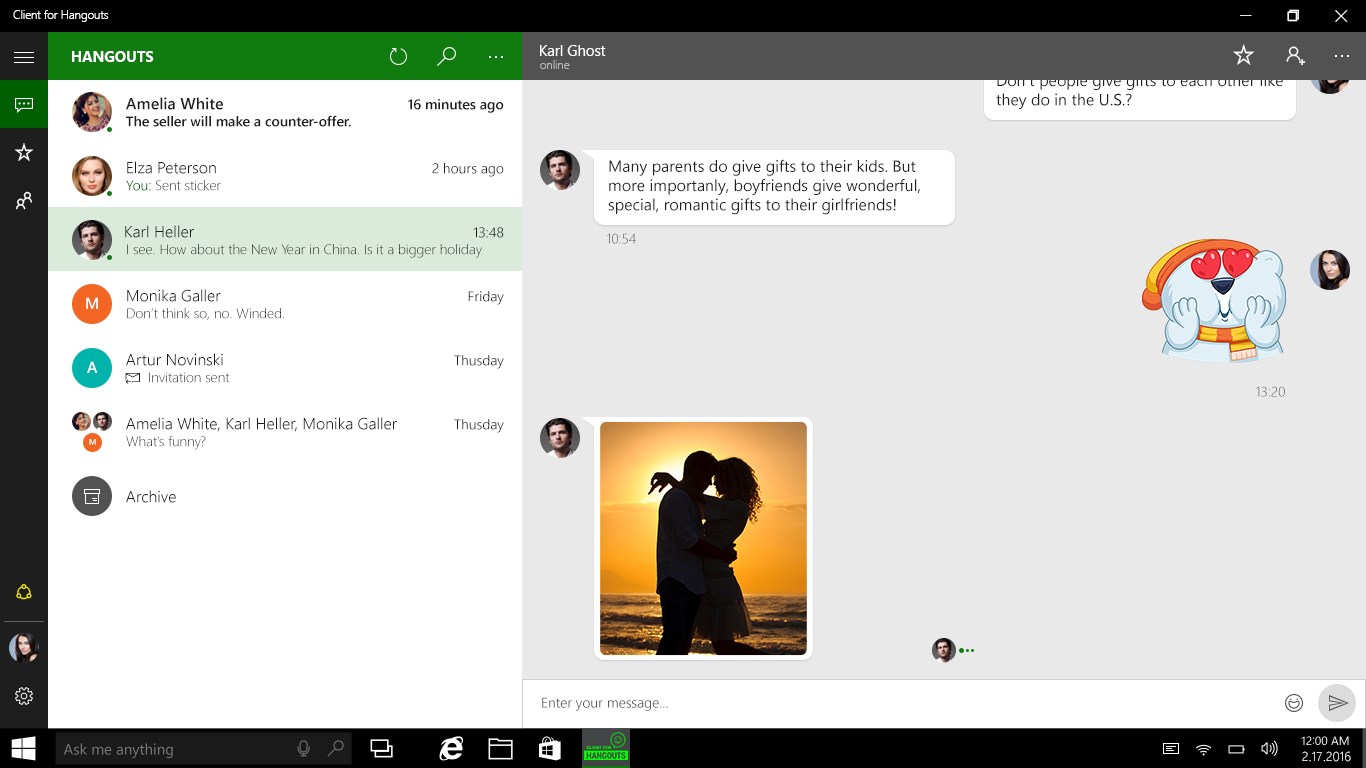 Developer Submission: Client for Hangouts - New update with Windows ...