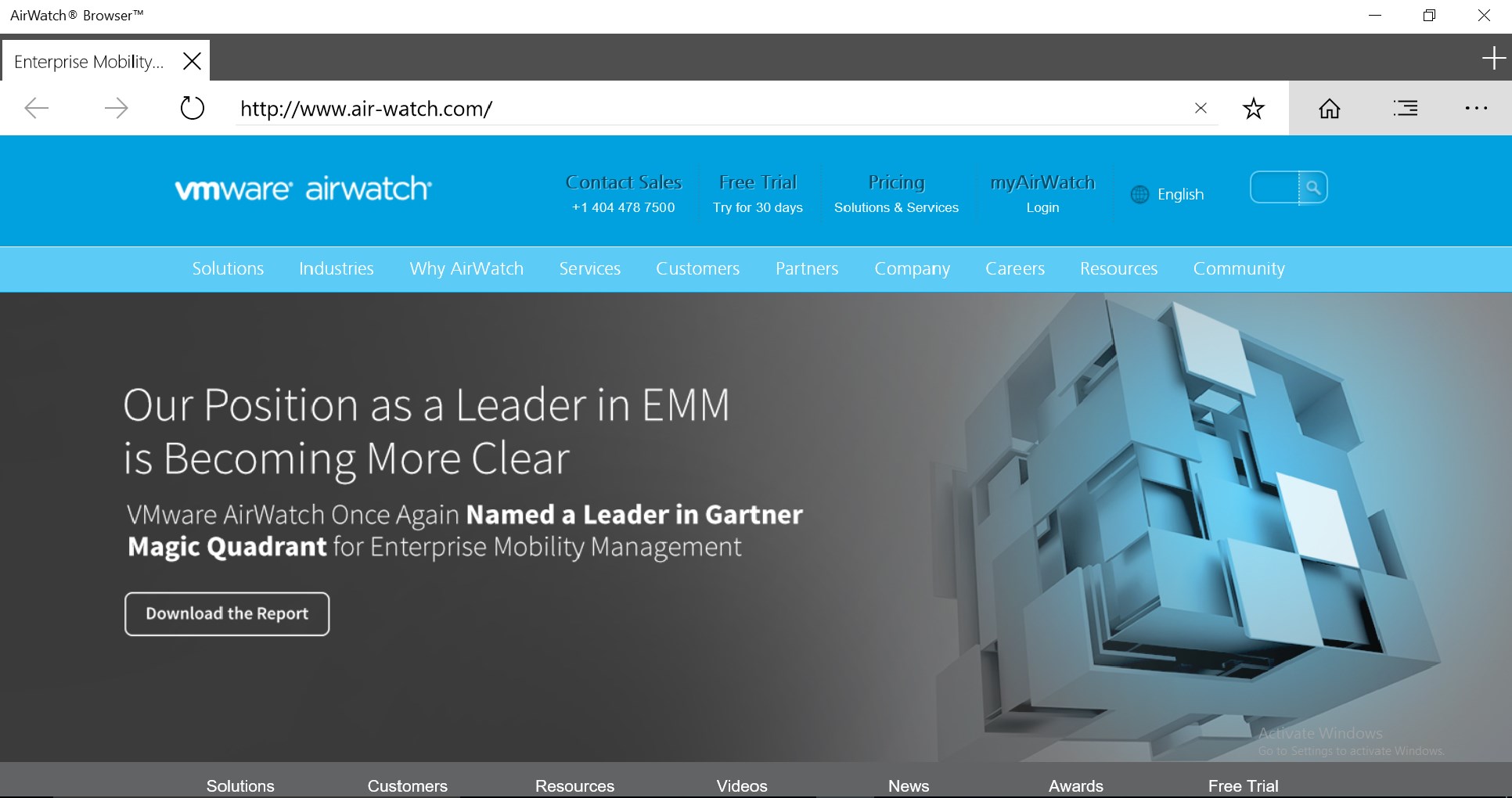 AirWatch Browser for Windows 10